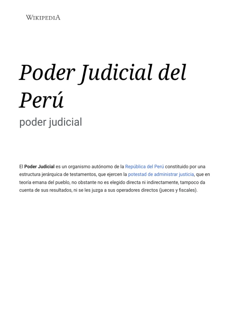 Estructura del Poder Judicial en Perú | PDF | Ley Pública | Gobierno