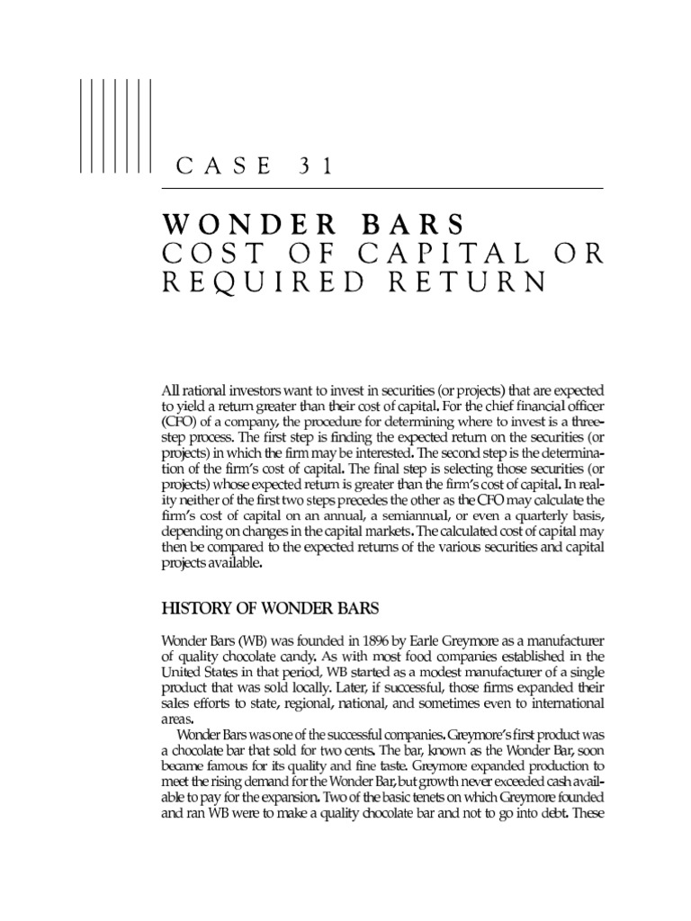 Case Pertemuan 8 Struktur Modal Dan Leverage - Wonder Bars | PDF