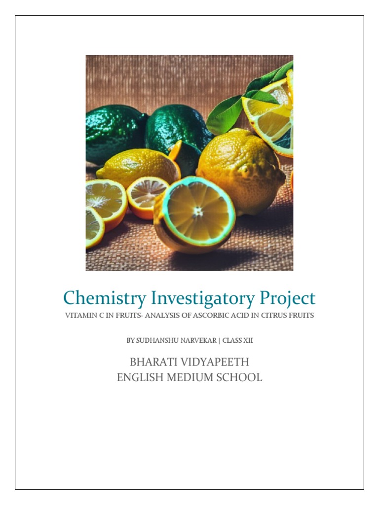 Chemistry Investigatory Project | PDF | Iodine | Titration