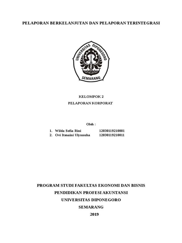 Makalah Kelompok 7 Pelaporan Berkelanjutan Dan Pelaporan Terintegrasi | PDF