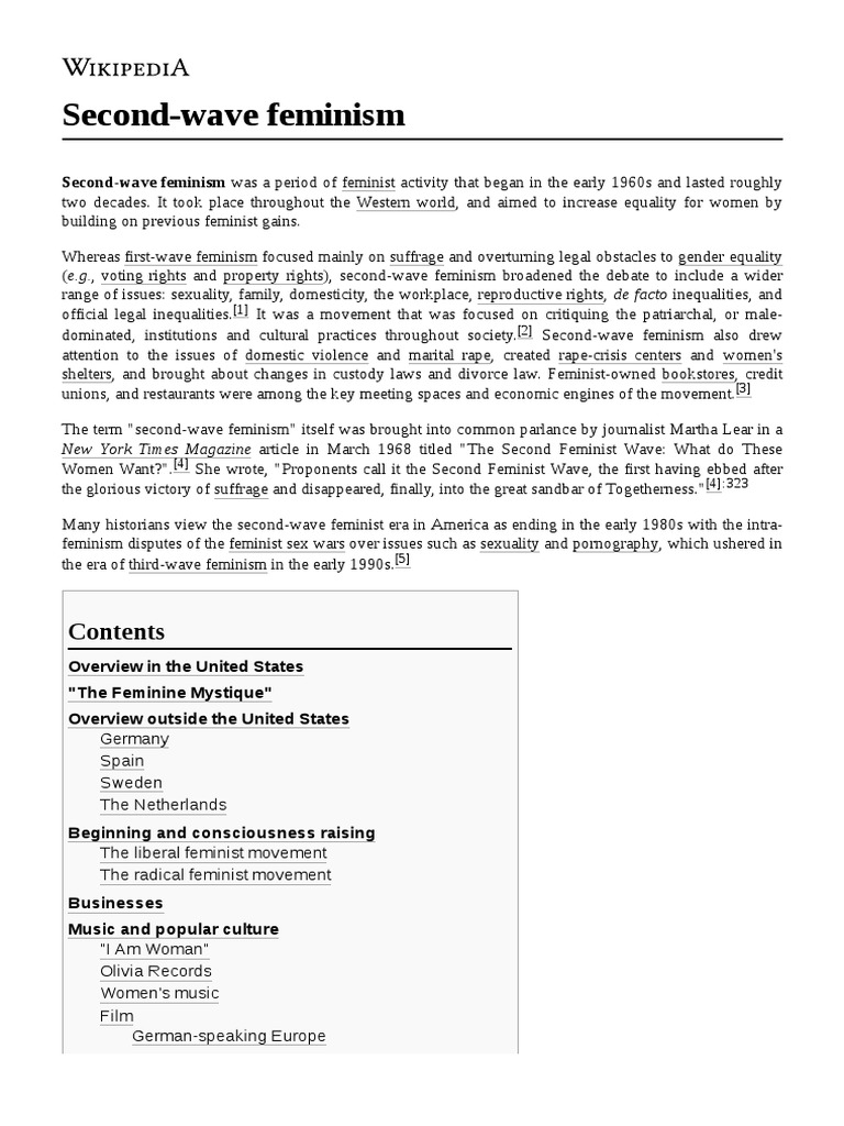 Second Wave Feminism | PDF | Feminism | Gender Studies