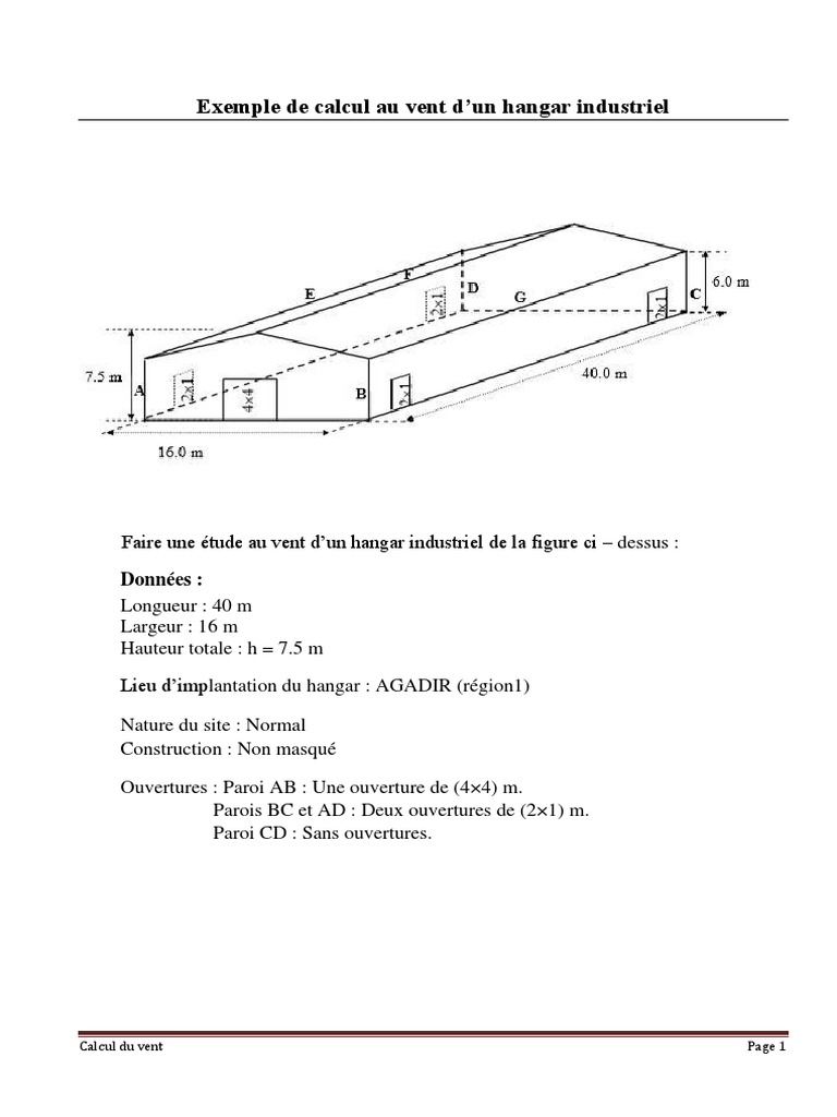 Exemple de Calcul Au Vent | PDF