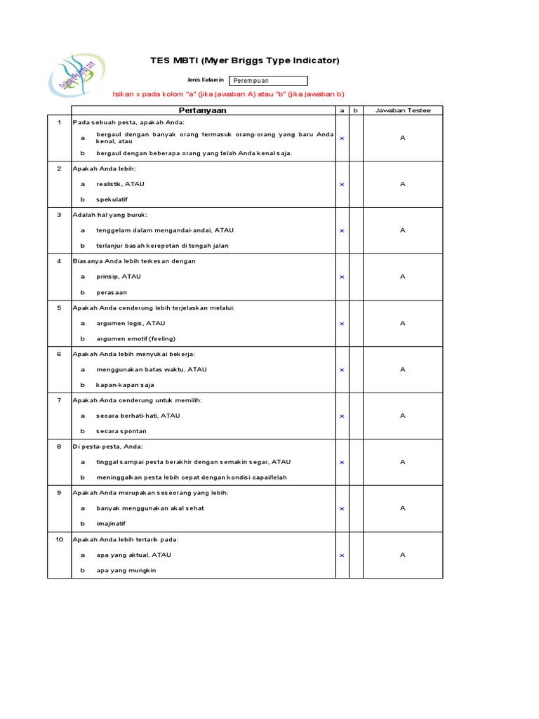 Mbti Soal | PDF