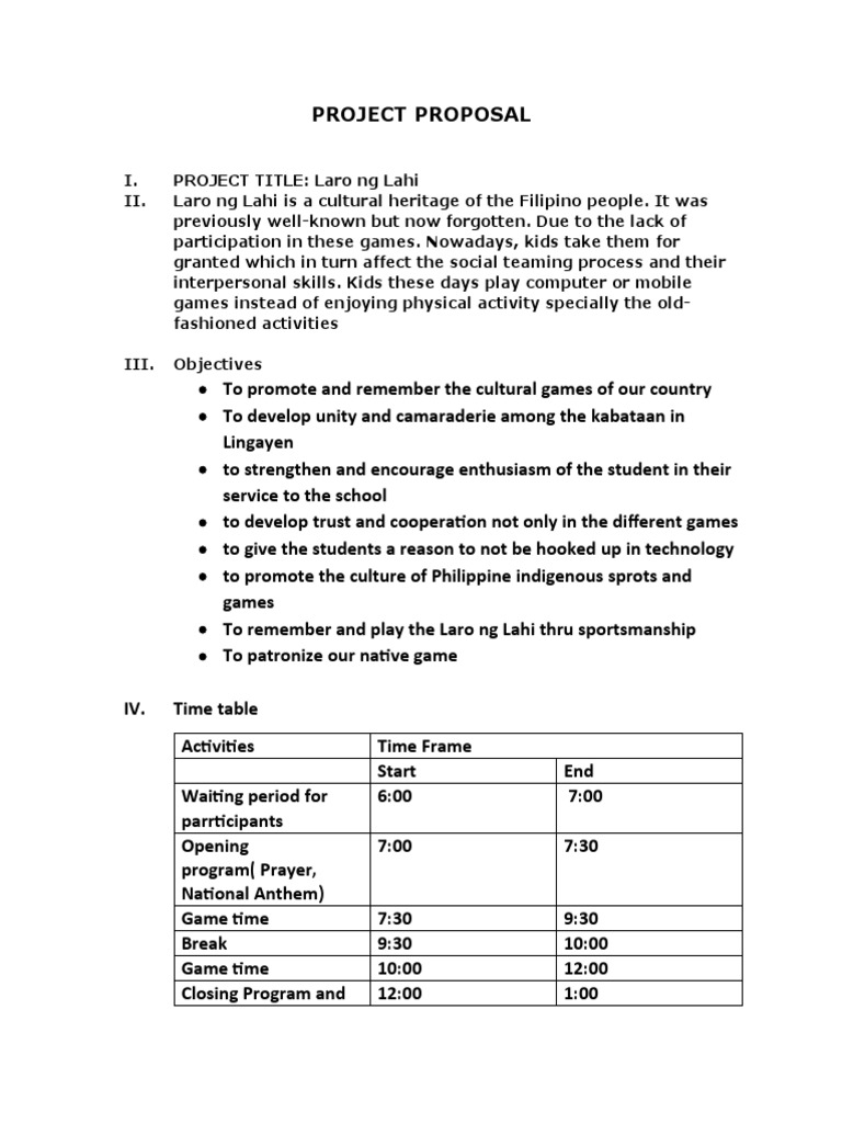 PROJECT PROPOSAL | PDF | Gaming | Sports