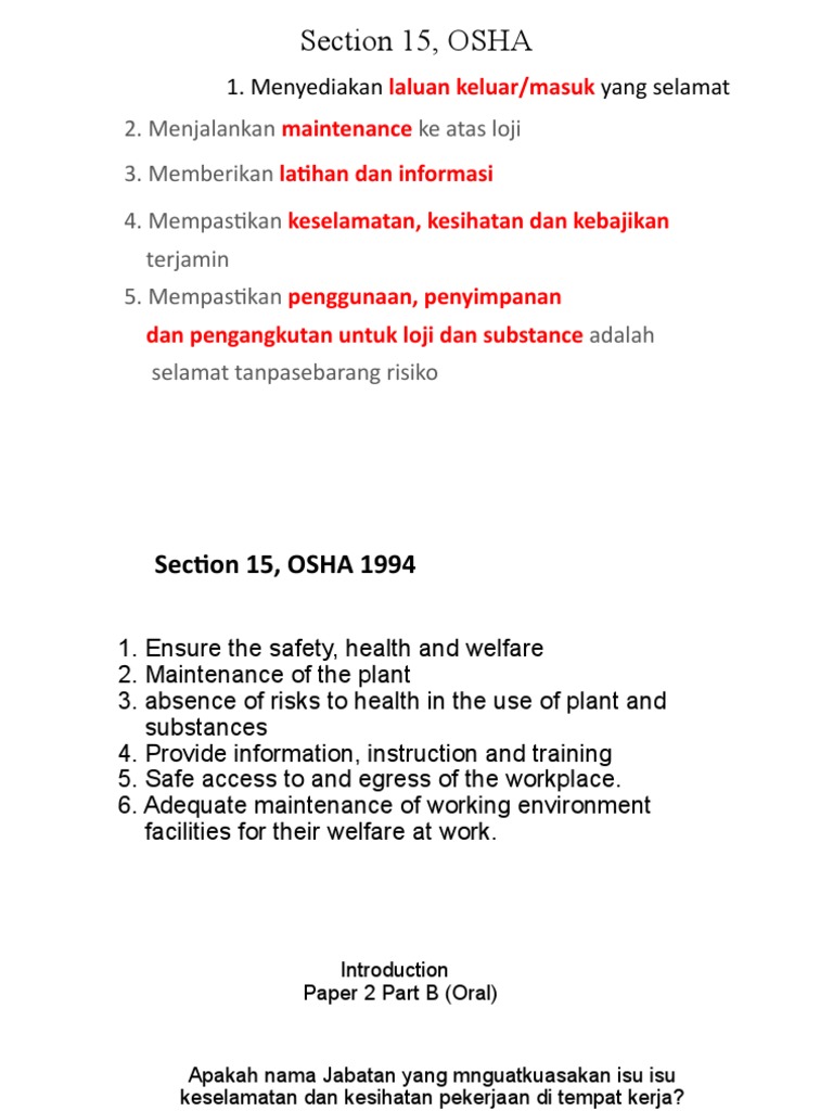 Section 15 Osha | PDF
