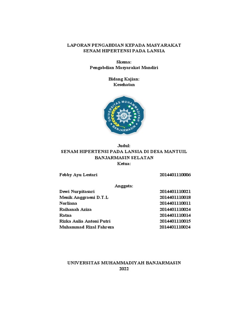 Laporan Pengabdian Kepada Masyarakat | PDF | Kesehatan Holistik | Sains ...