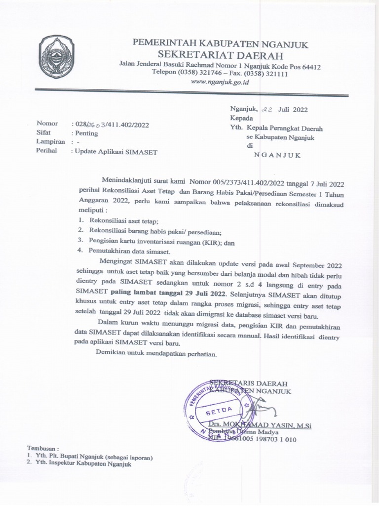 Update Aplikasi Simaset | PDF Update Aplikasi Simaset | PDF