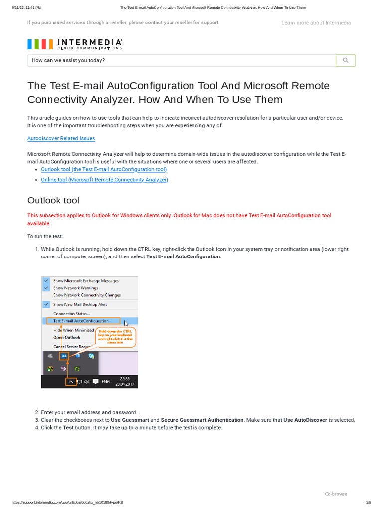 The Test E-Mail AutoConfiguration Tool and Microsoft Remote ...