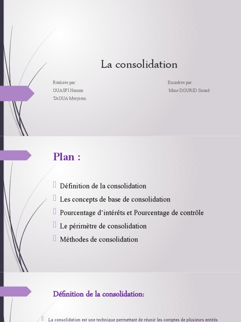 Définition et méthodes de consolidation | PDF | Les sociétés | Business