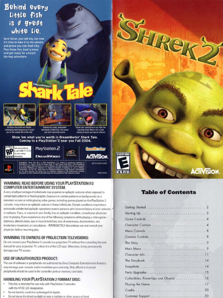 Shrek 2 PS2 Game Manual (2004) | PDF