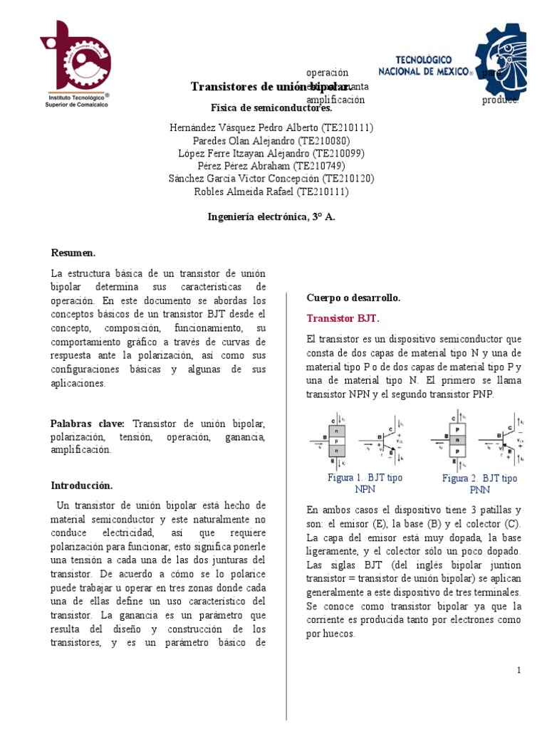 Paper Transitor | PDF | Transistor de unión bipolar | Transistor