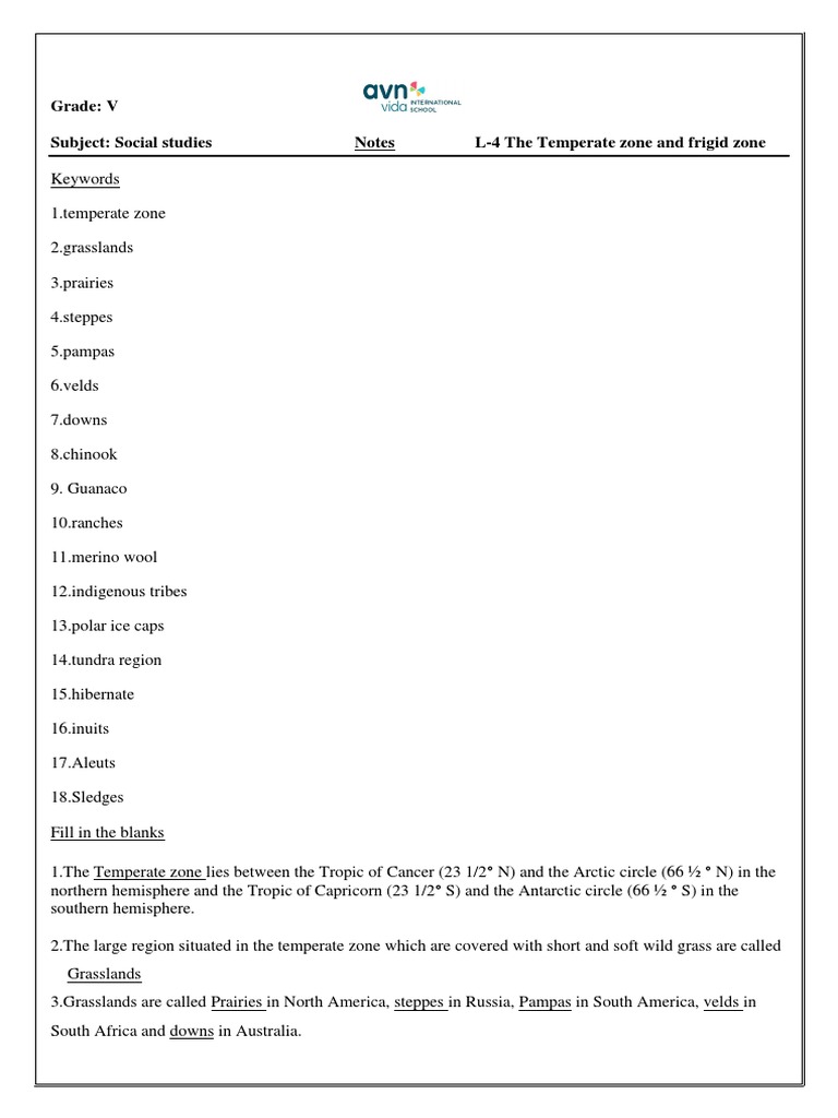 G5 L-4 The Temperate and Frigid Zones | PDF | Grassland | Temperate Climate