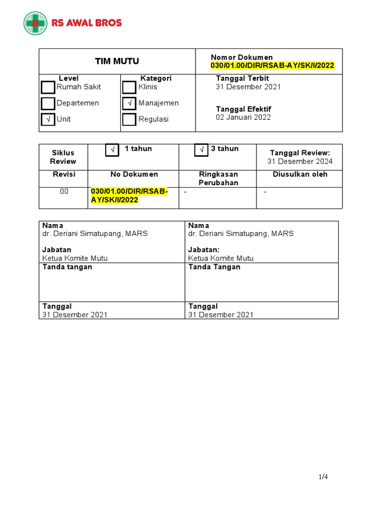 PENUGASAN TIM MUTU | PDF