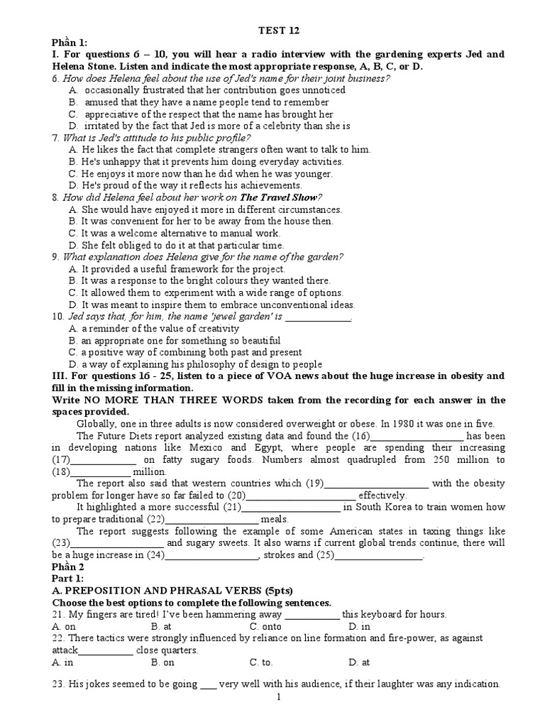 TEST 12 | PDF | Panama Canal | Panama