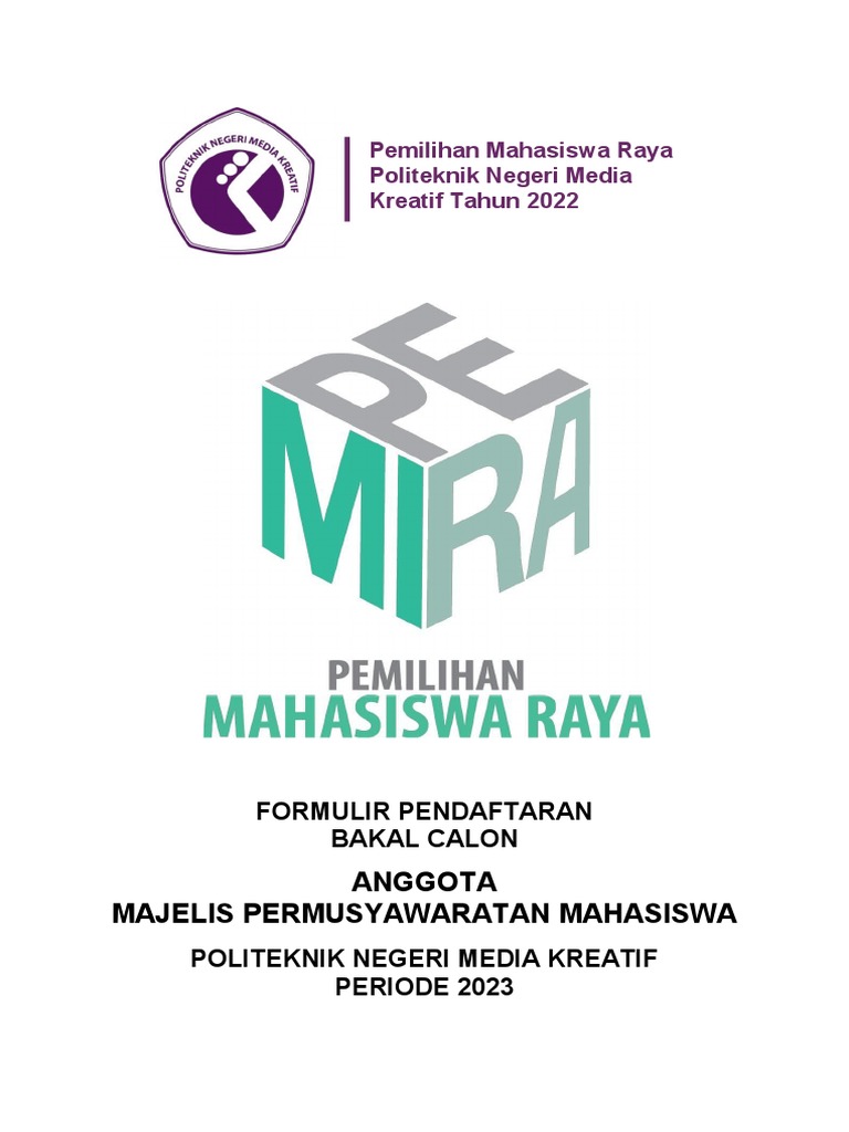 MPM - Formulir Pemira Calon Anggota MPM 2023 | PDF