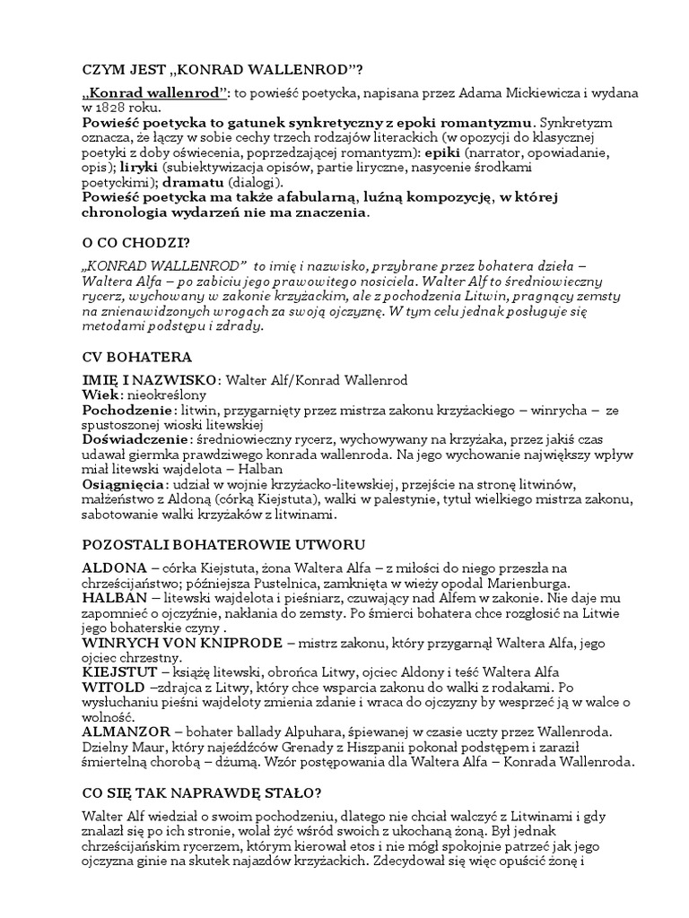 Konrad Wallenrod | PDF