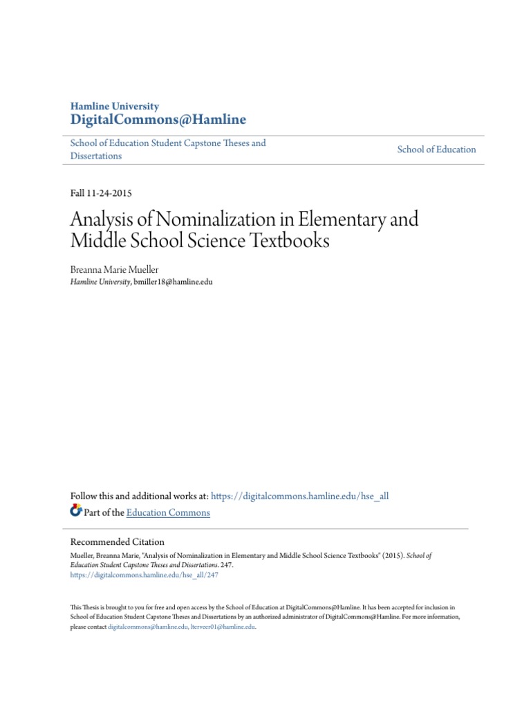 Nominalization in Science Text | PDF | Noun | Adverb