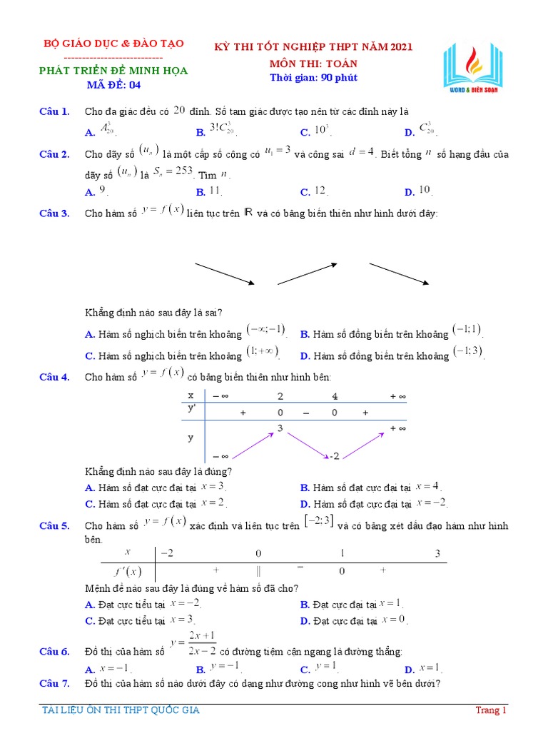 NW358-ĐỀ-04-PHÁT-TRIỂN-ĐỀ-MINH-HỌA-THI-TN-THPT-2020-2021-Chỉ có đề | PDF