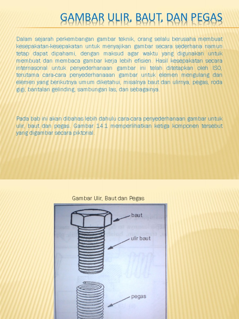 Gambar Ulir, Baut, Dan Pegas | PDF
