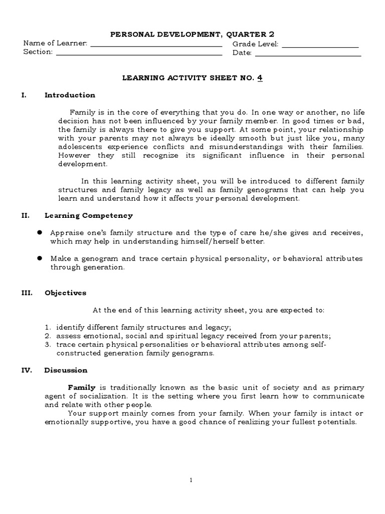 Perdev Las 4 Quarter 2 | PDF | Family | Stepfamily