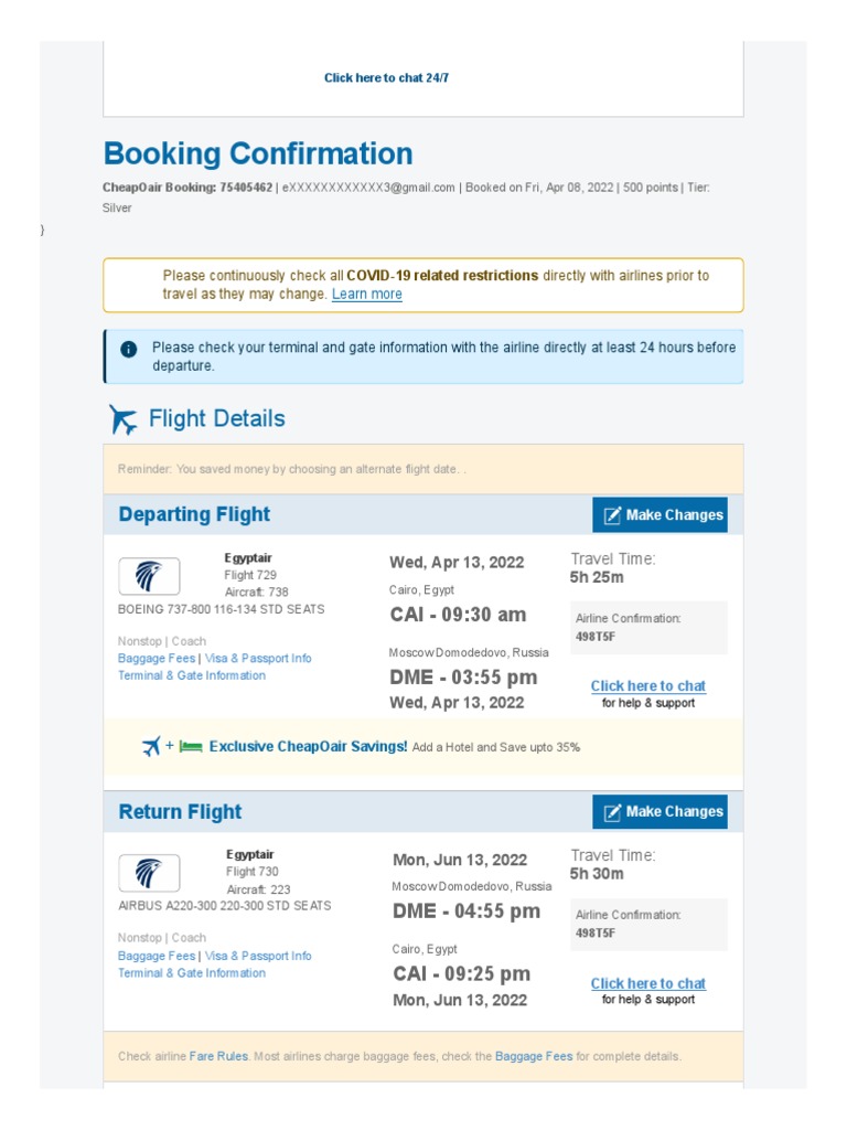 CheapOair Booking Confirmation Details | PDF | Airlines | Credit Card