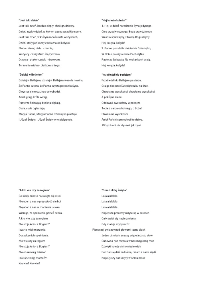 Teksty Kolęd | PDF