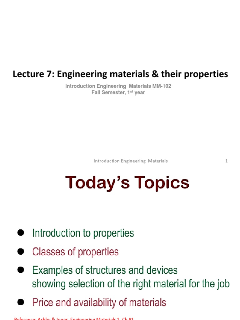 Engineering Materials and Properties Guide | PDF | Deformation ...