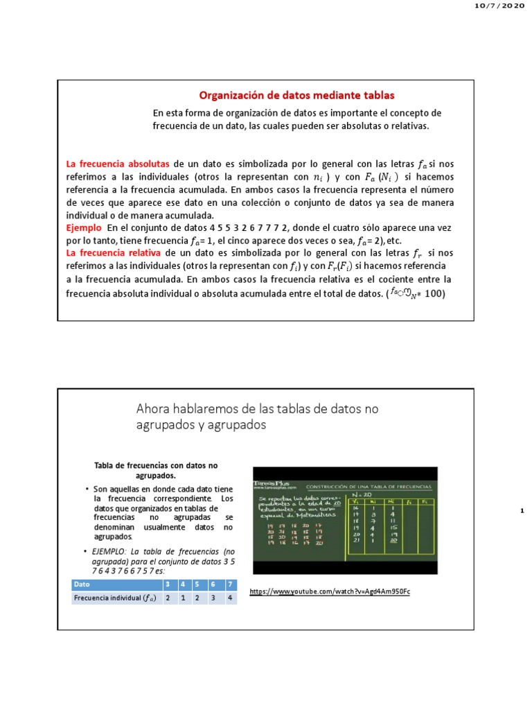 Unidad1 - Tablas de Frecuencia | PDF