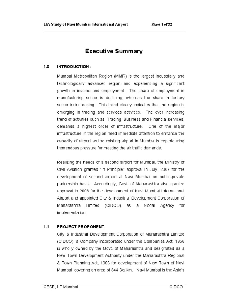 Eia-Executive Summary | PDF | Environmental Impact Assessment | Water ...