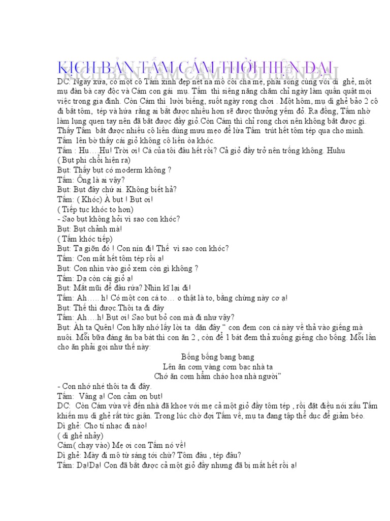 Kich Ban Thoi Tam Cam | PDF