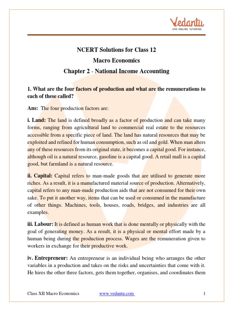 Class 12 Macro Economics Guide | PDF | Gross Domestic Product ...