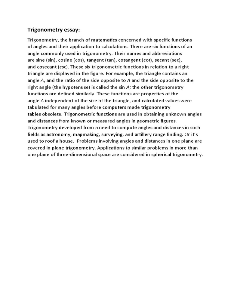 Overview of Trigonometric Functions | PDF