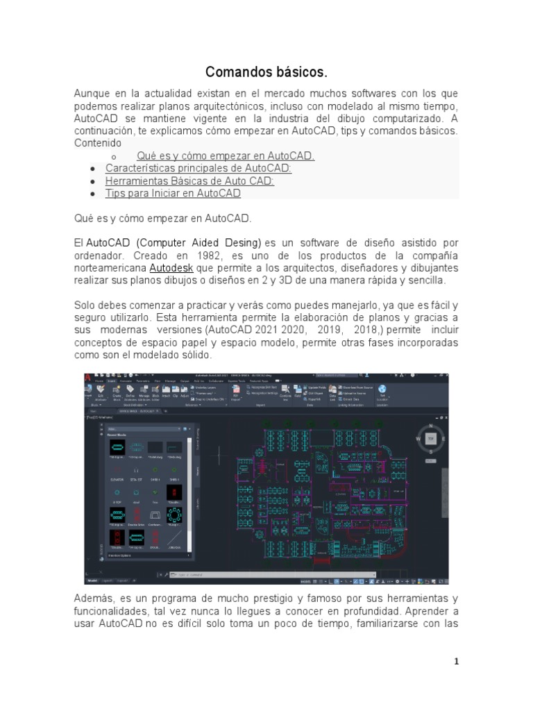 Comandos Básicos de AutoCAD | PDF | Cad automático | Dibujo
