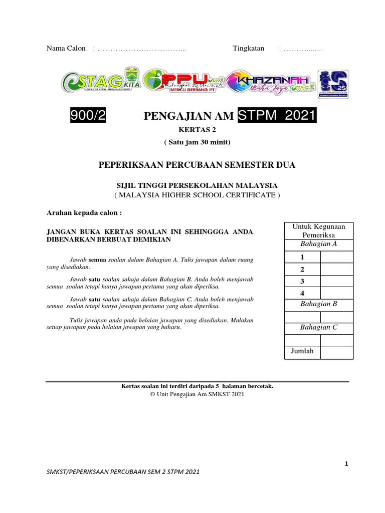 Percubaan SMKST QnA | PDF