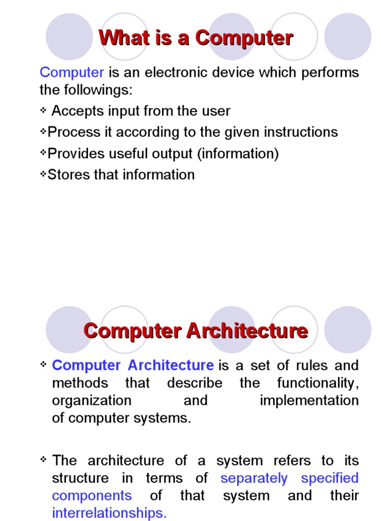 Lec01 - Computer Architecture | PDF | Computer Architecture | Central ...