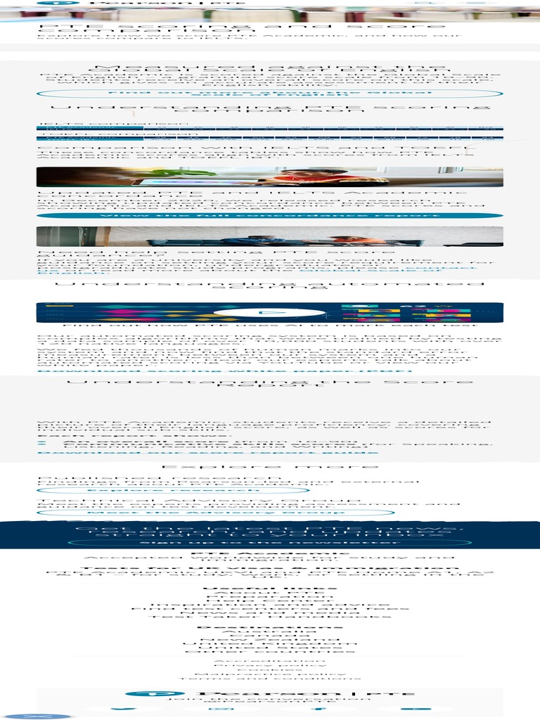 Scoring and Score Comparison Pearson PTE | PDF | International English ...