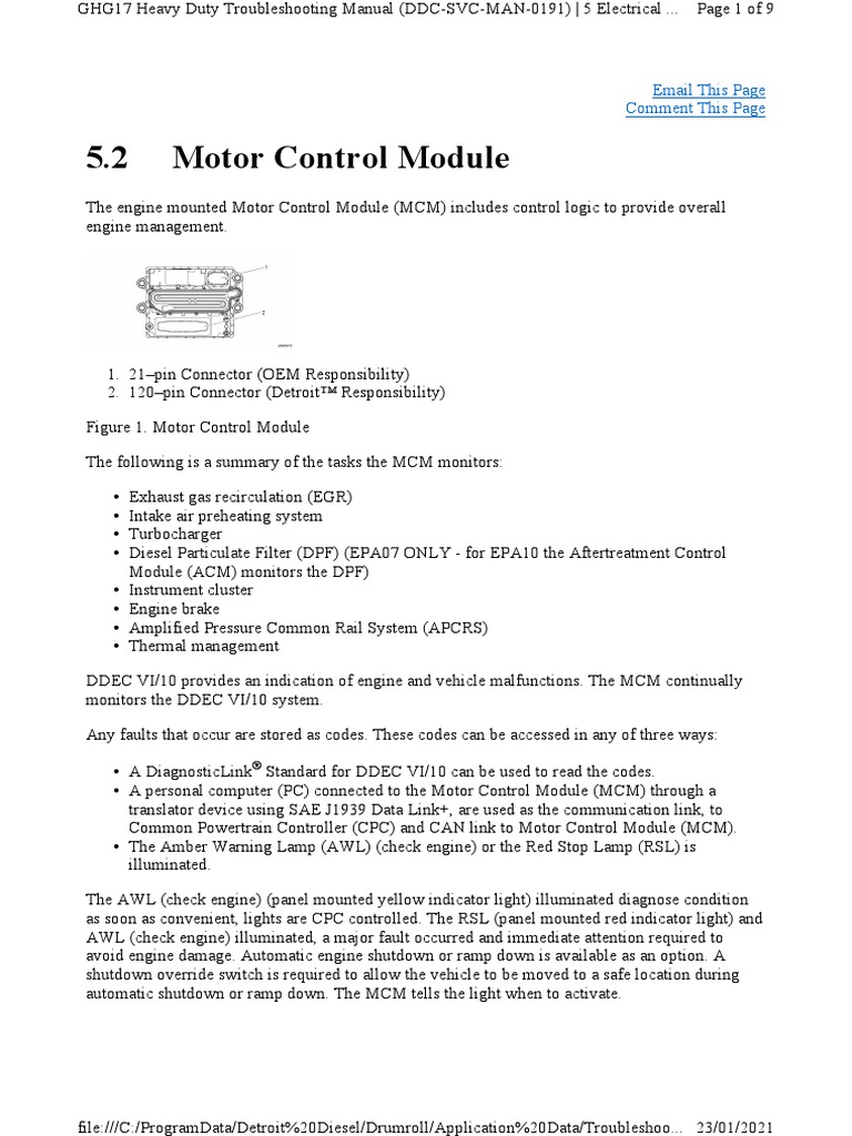 Ghg17 Heavy Duty Mcm Cpc Acm Pdf Throttle Electrical Connector