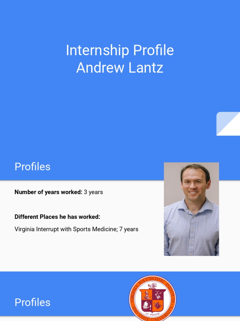Internship Profile Andrew Lantz | PDF