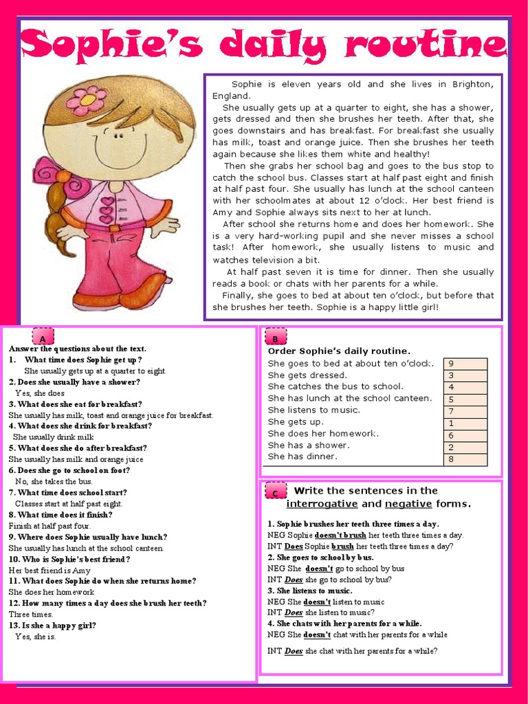 Present Simple 3rd Person Worksheet | PDF | Lunch