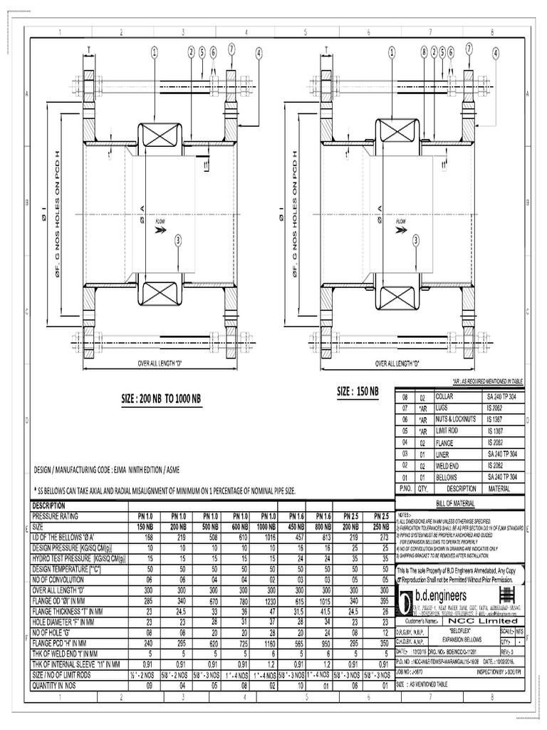 Expansion Bellows Drawing | PDF