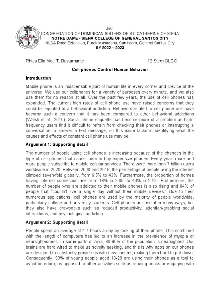 Impact of Cell Phone Addiction | PDF | Mobile Phones | Myopia