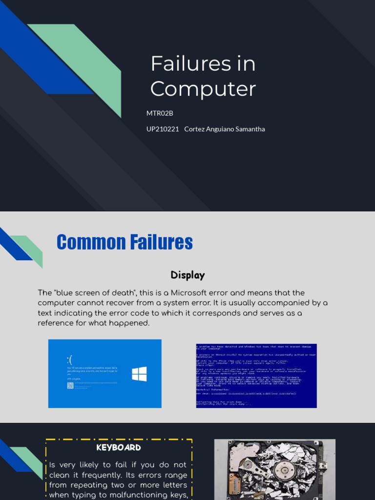 Failures in Computer | PDF | Laptop | Booting
