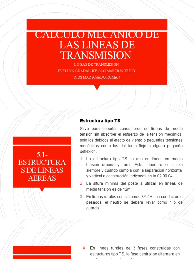 Calculo Mecanico de Las Lineas de Transmision | PDF | Estrés (Mecánica) | Aislador (Electricidad)