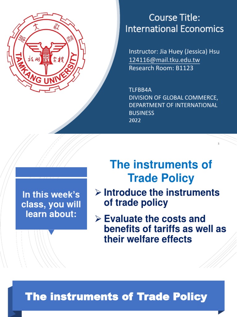 The Instruments of Trade Policy - With Answers | PDF