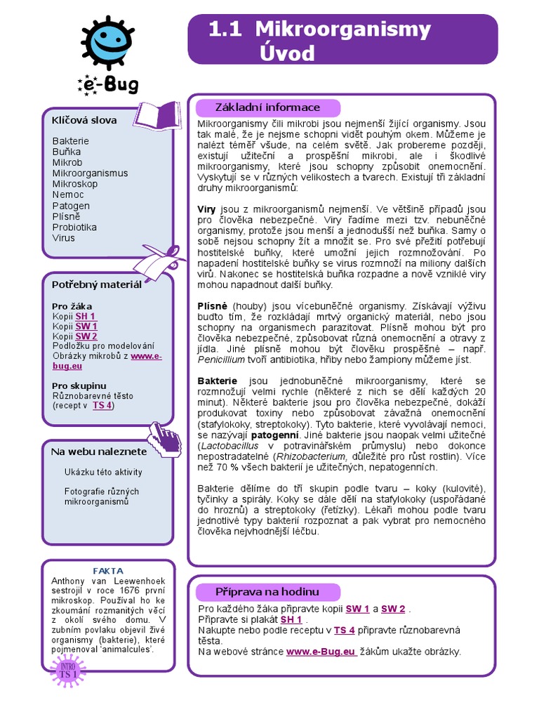 Mikrobi Úvod - TS 1 - Základní Informace | PDF