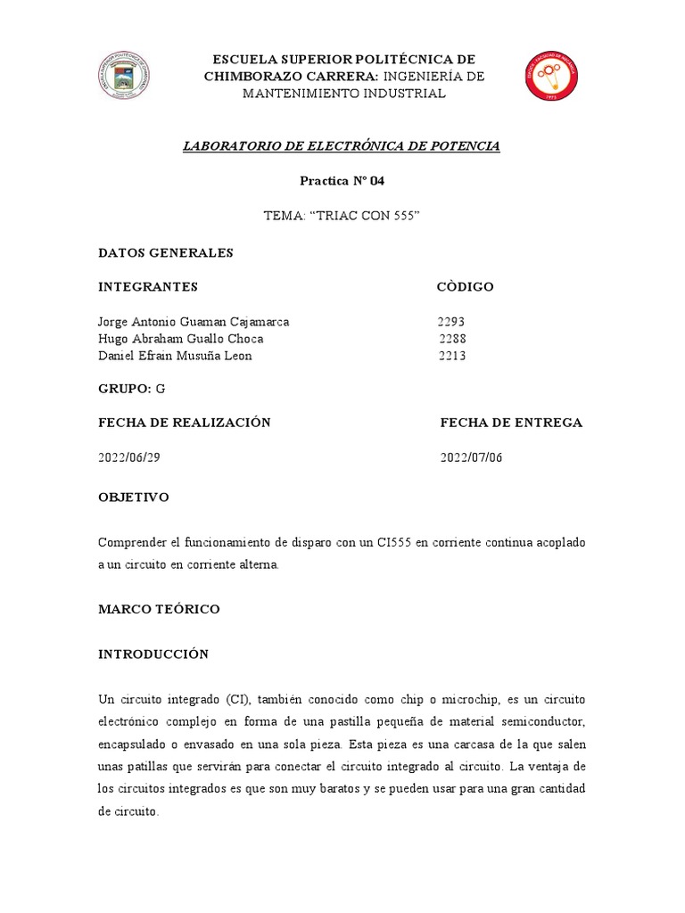 Actividad 3.2 - Triac Con 555 Casi Terminado | PDF | Circuito integrado ...