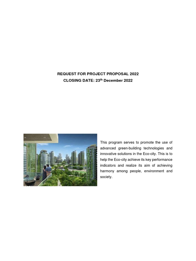 Request For Project Proposals | PDF | Sustainable City | Green Building