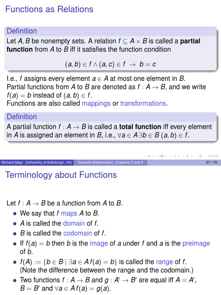 Functions | PDF | Function (Mathematics) | Mathematical Logic