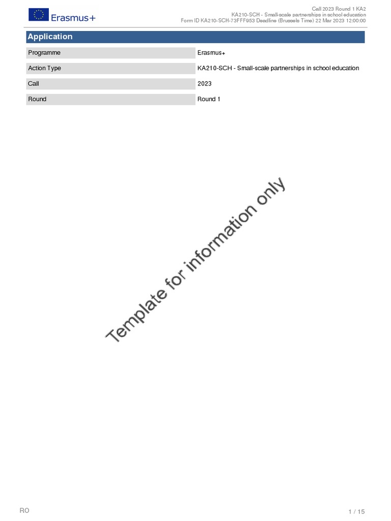 KA210-SCH Erasmus+ Application Guide | PDF