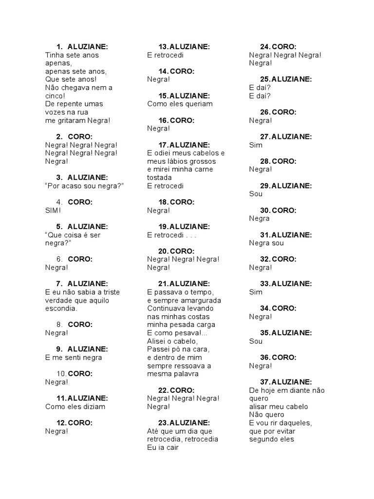 Poema "Me Gritaram Negra" de Victoria Santa Cruz | PDF